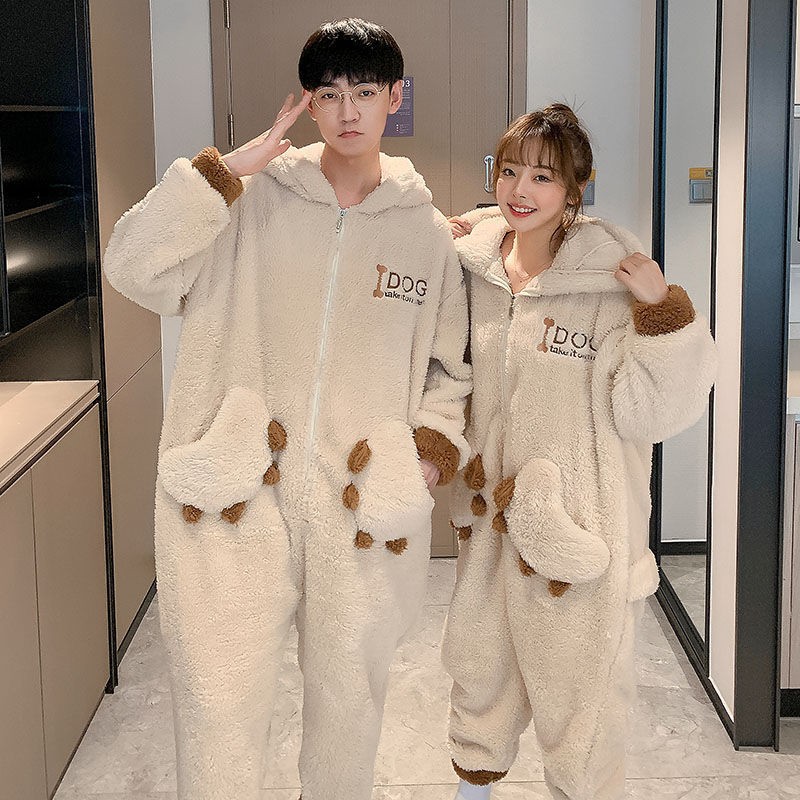 Dog Onesie Costume Matching Pajamas For Couples